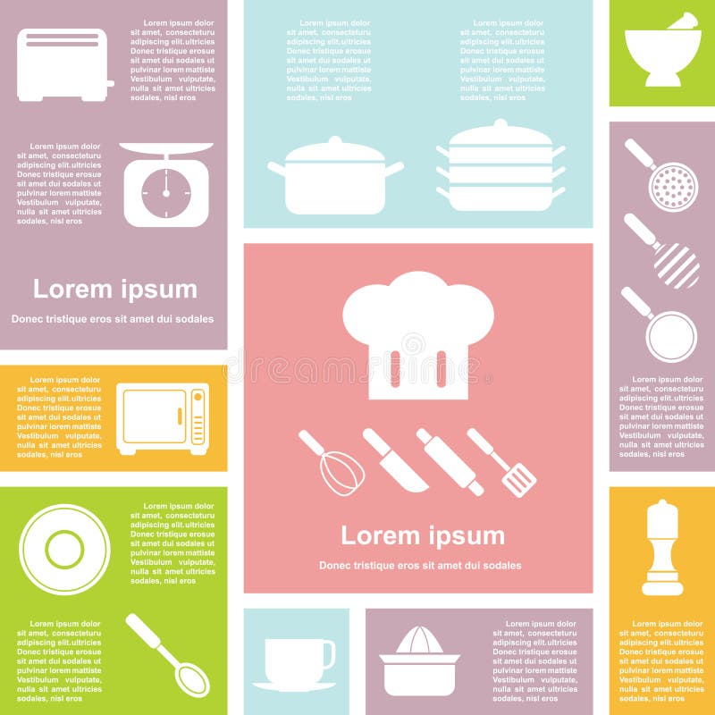 Cook Profession Infographic Set Stock Vector - Illustration of ...