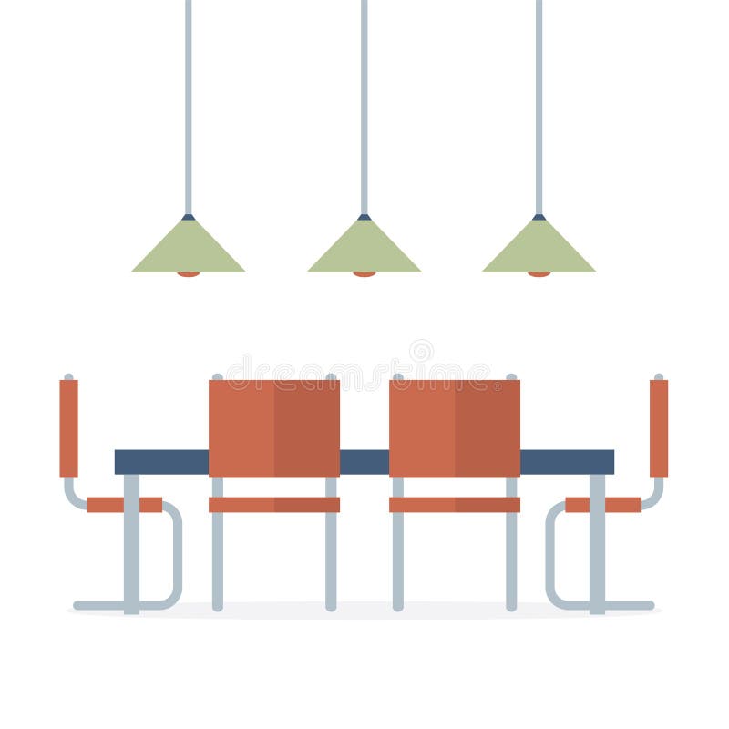 Flat Design Interior Dining Room Stock Vector - Illustration of ...