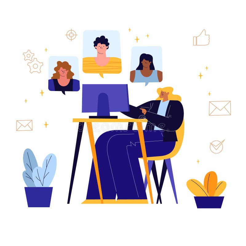 Flat Design International Employees Vector Illustration. Stock Vector ...