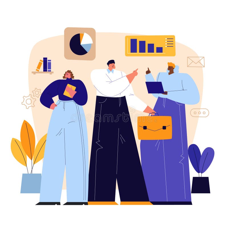 Flat Design International Employees Vector Illustration. Stock Vector ...