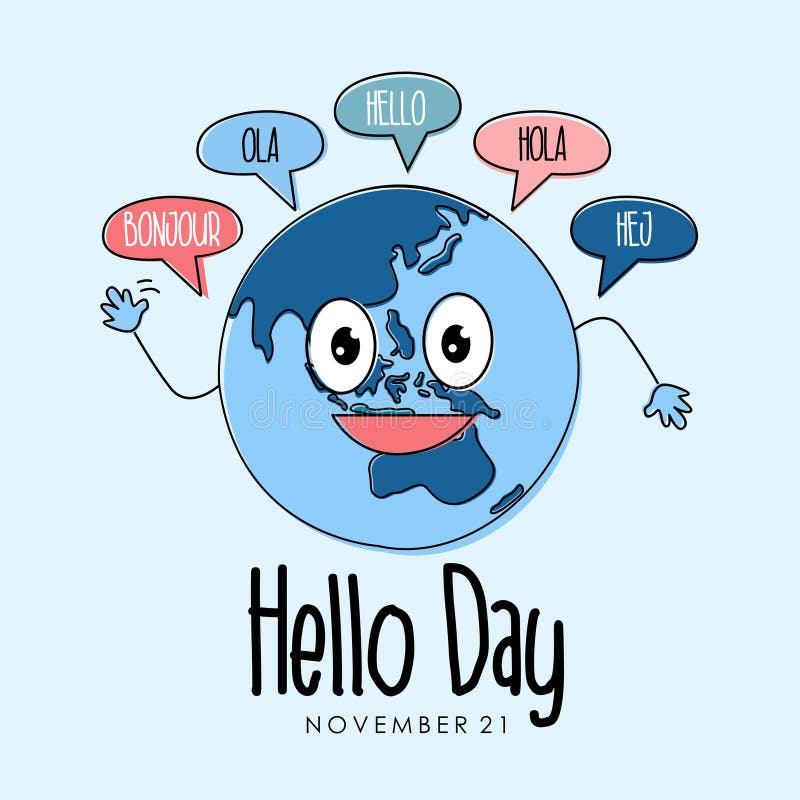 International Hello Day Poster Template Vector Stock Vector ...