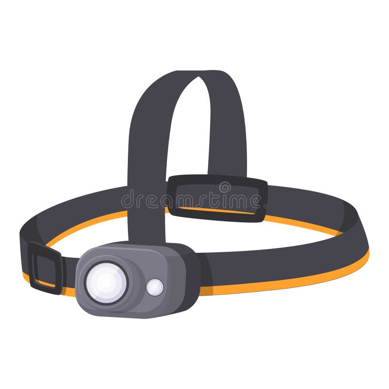 Flat Design, Isolated Image of a Headlamp with an Adjustable Strap ...