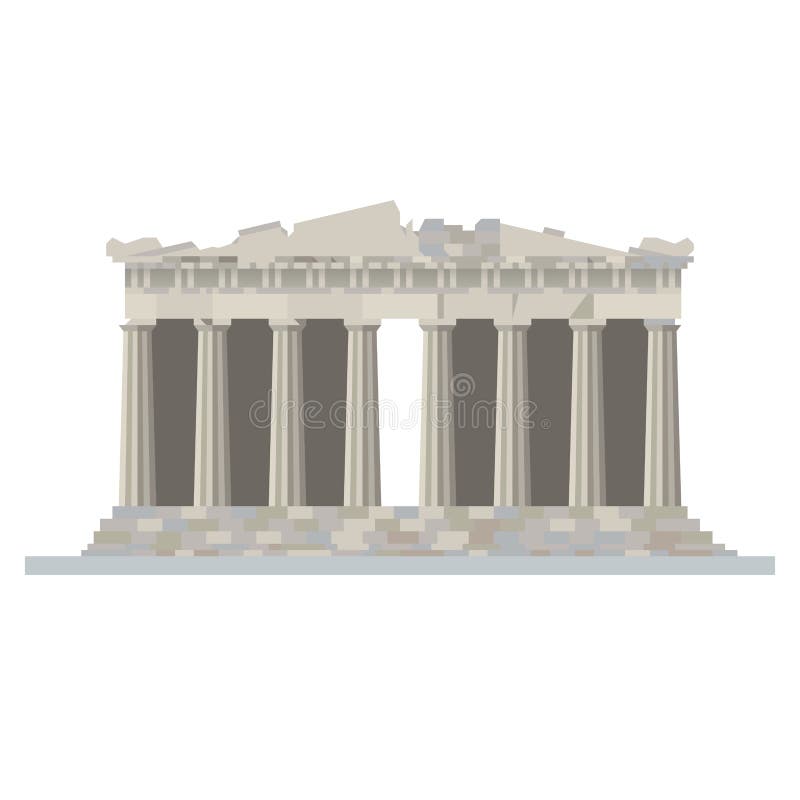Parthenon Temple at Athens, Greece, Vector Line Icon Stock Vector ... Parthenon Temple at Athens, Greece, Vector Line Icon Stock Vector ...