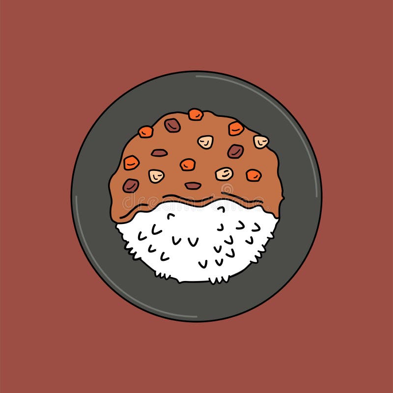 Japanese Curry with Rice Illustration Vector Stock Stock Vector ...