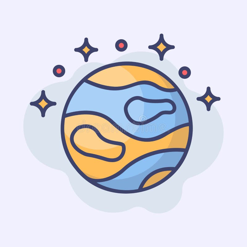 Jupiter Outer Space Planets and Stars Icon Vector Premium Stock Vector ...