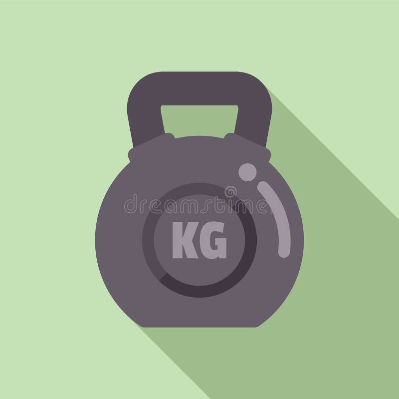 Flat Design Kettlebell on a Green Background Stock Vector ...