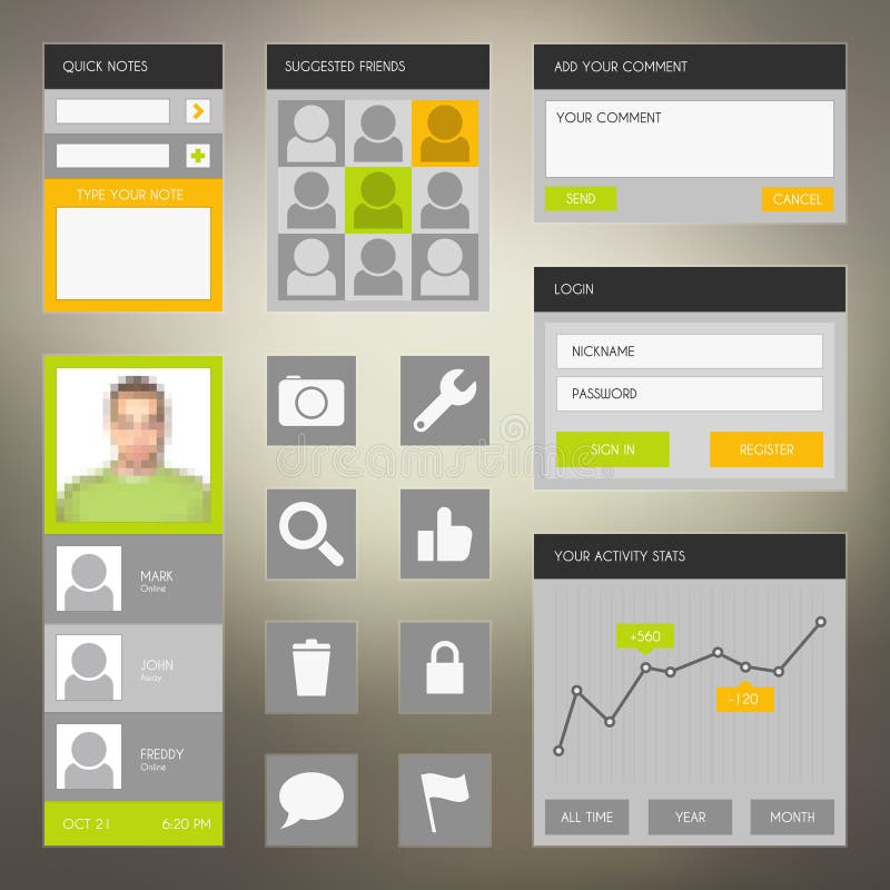 Flat design kit stock vector. Illustration of gray, frame - 39928722