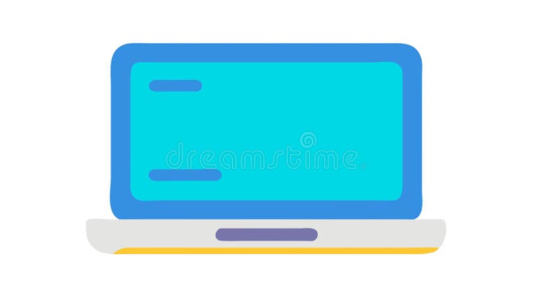 Flat Design Laptop Computer Icon for Technology Work, Vector Design ...