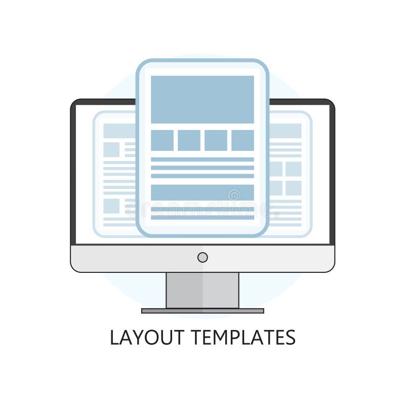 Flat Design Layout Templates Icon Stock Illustration - Illustration of ...