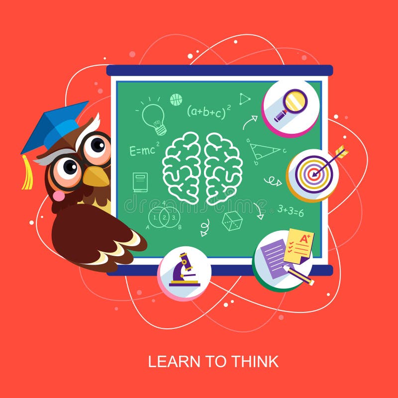 Flat Design for Learn To Think Concept Stock Vector - Illustration of ...