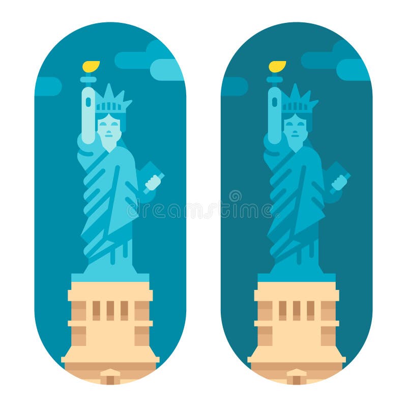 Flat design liberty statue stock vector. Illustration of independence ...
