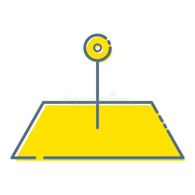 Flat Design Location Map with Yellow Pin, Label, Marker. Vector ...