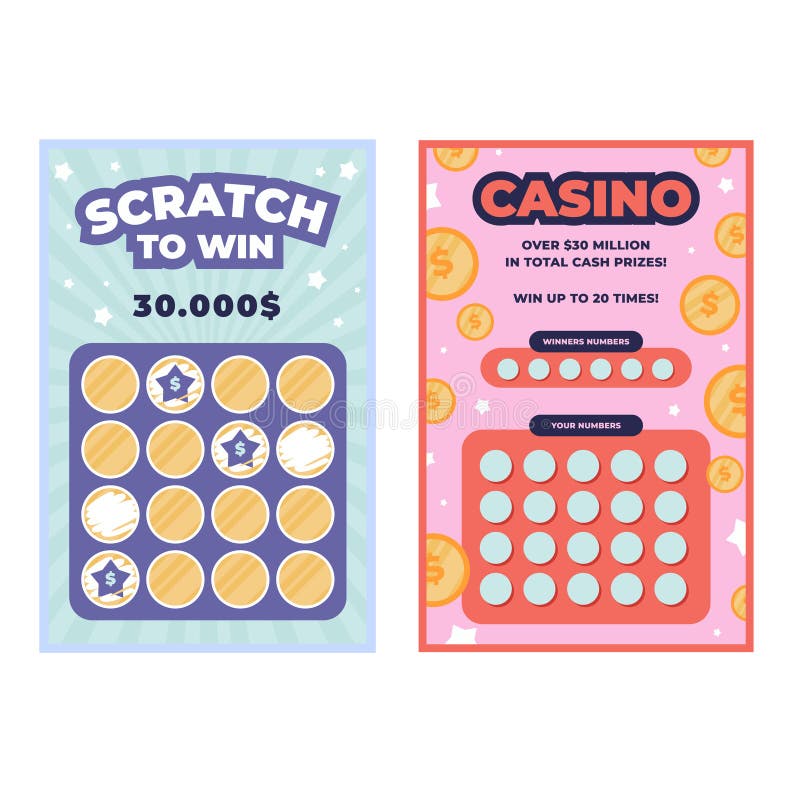 Flat Design Lottery Ticket Vector Illustration Stock Vector ...