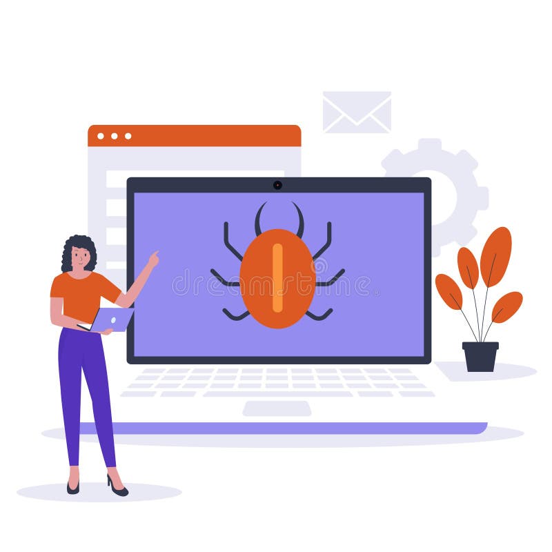 Flat Design of Malware Illustration Concept Stock Vector - Illustration of attack, hacking ...