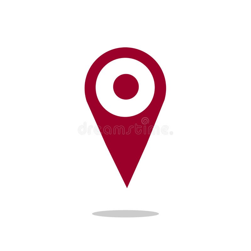 Flat Design Map Pin Red Style Modern Icon, Pointer, Label, Minimal ...