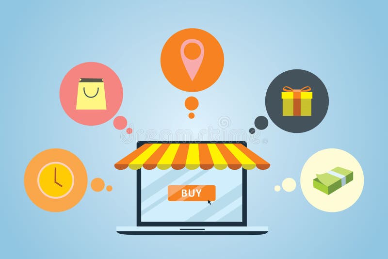 Flat design of Market stock illustration. Illustration of vintage ...