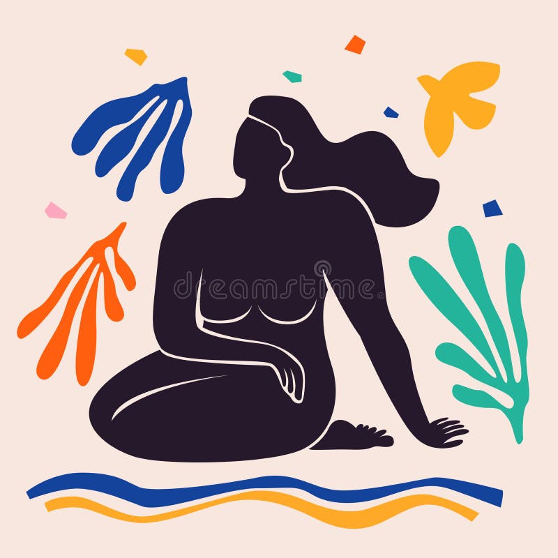 Flat Design Element Vector in Matisse Style Stock Illustration ...
