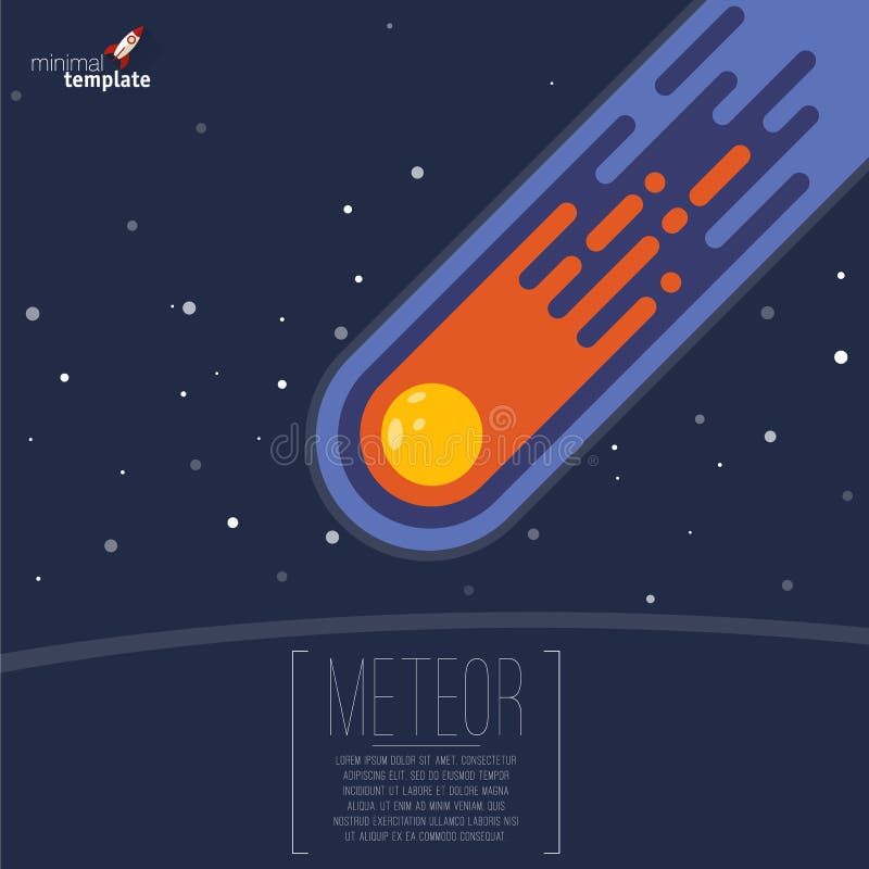 Flat Design Meteorite Flame Vector Mock Up. Stock Vector - Illustration ...