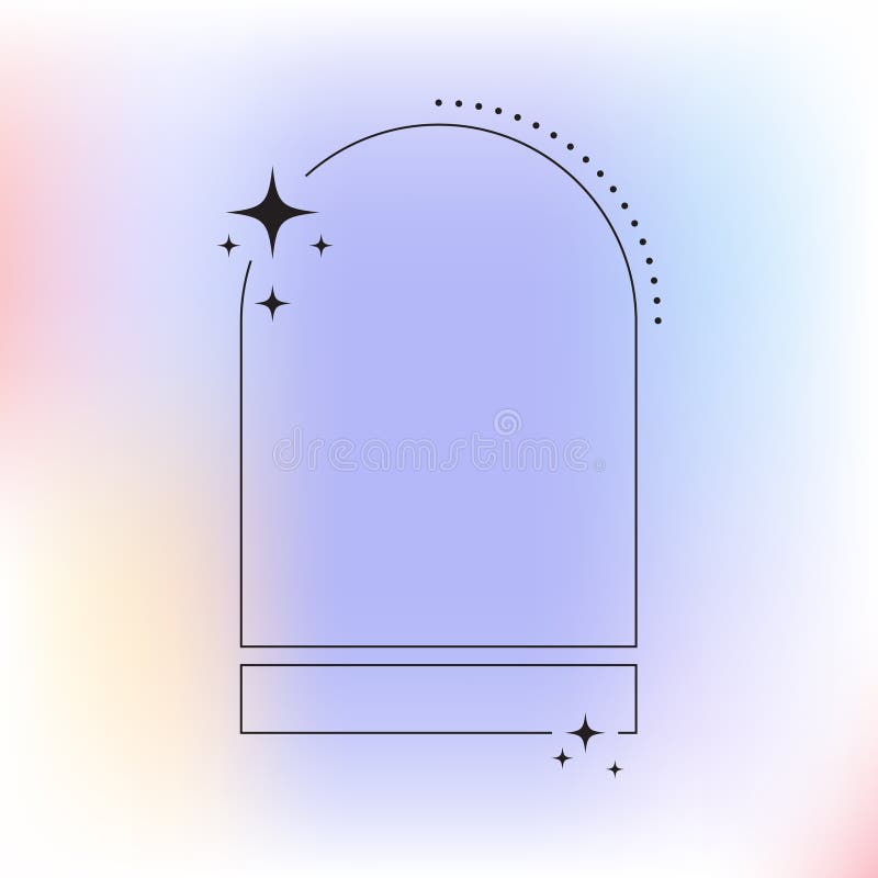 Flat Design Minimalist Linear Frame with Fluid Pastel Gradient Stock ...