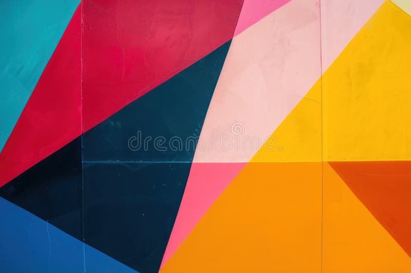 Flat Design Minimalistic Vibrant Colors Geometric Shapes Abstract ...