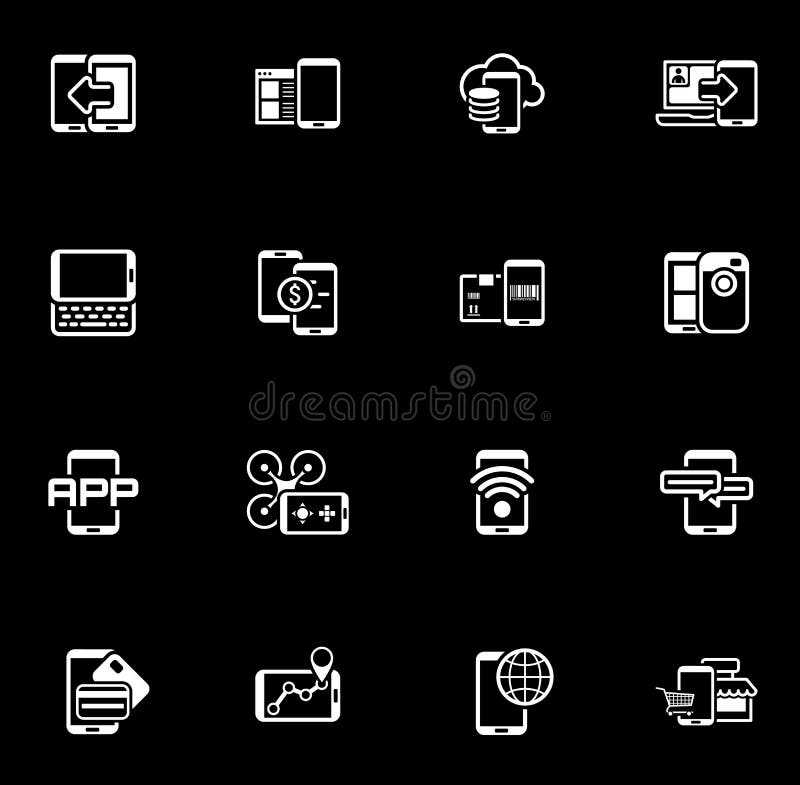 Flat Design Mobile Devices and Services Icons Set. Stock Vector ...