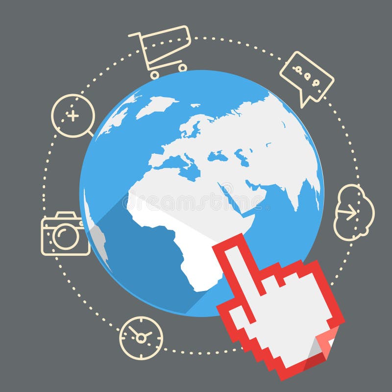 Flat Design Modern Web Media Network Stock Vector - Illustration of ...