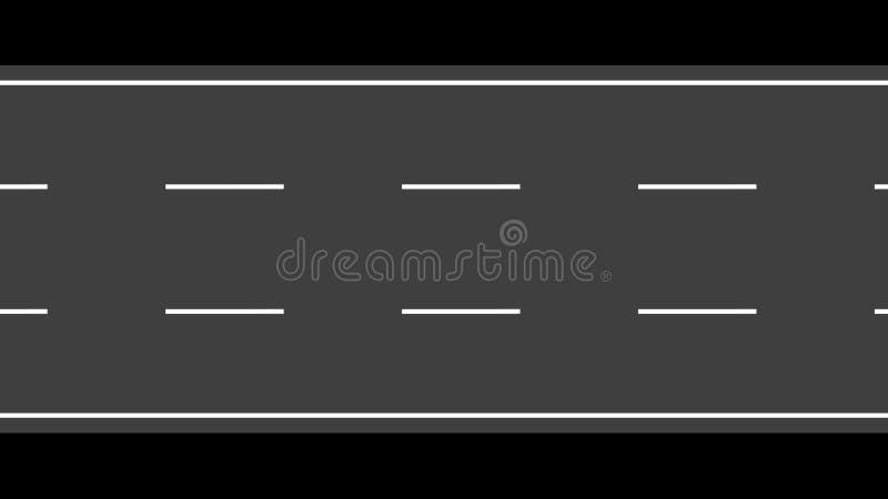 Top View of Straight Urban Road with Dashed Lane Lines Stock Footage ...