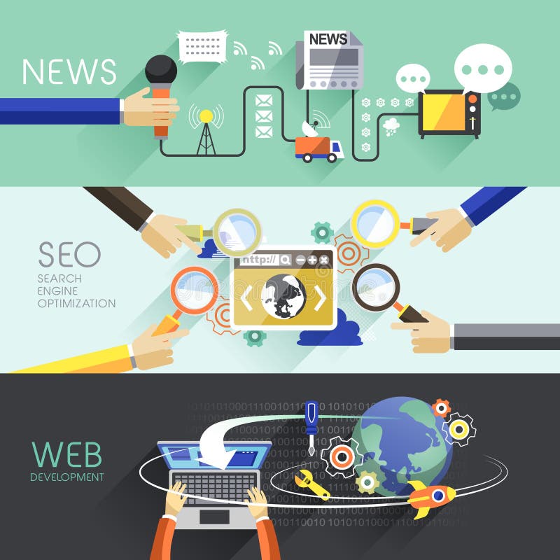 Flat Design Concepts For Web And Seo Stock Vector Illustration Of Computer Abstract 39828519