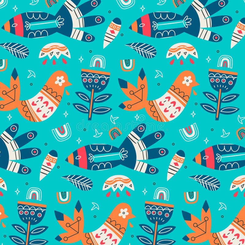 Flat Design Nordic Pattern Design Vector Illustration Stock Vector ...