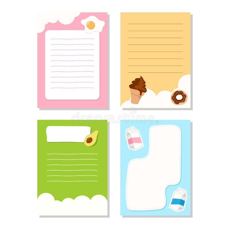 Flat Design Note Paper Sheet Stock Vector - Illustration of note ...