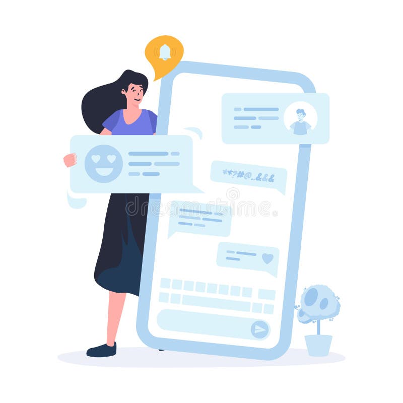 Flat Design Online Chat Concept Stock Vector - Illustration of digital ...