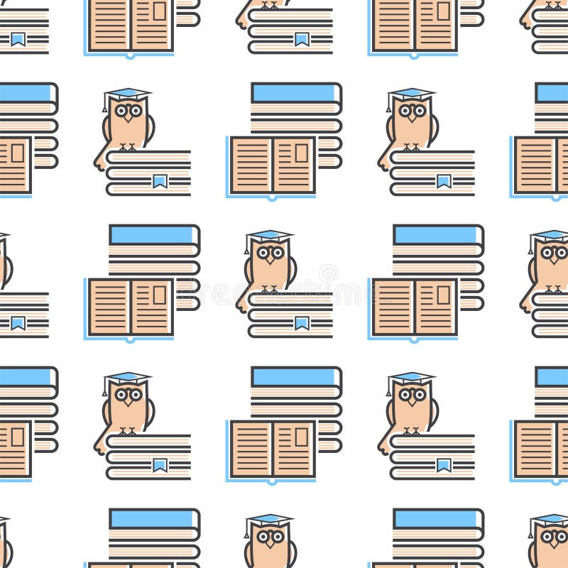 Flat Design Outline Seamless Pattern Background Education Tutorials ...