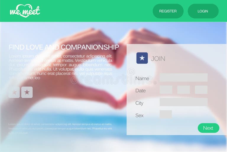 Flat Design Page is Featuring Heart Logo, Beach Hands Forming Heart ...