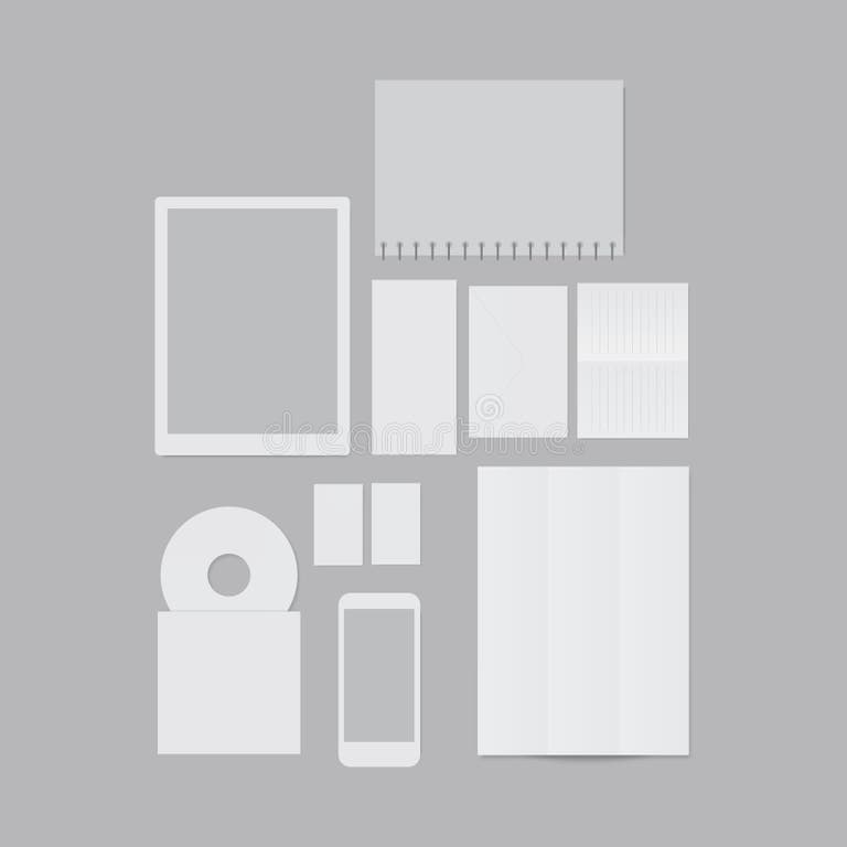 Flat Design Paper and Technology Templates. Vector Illustration ...