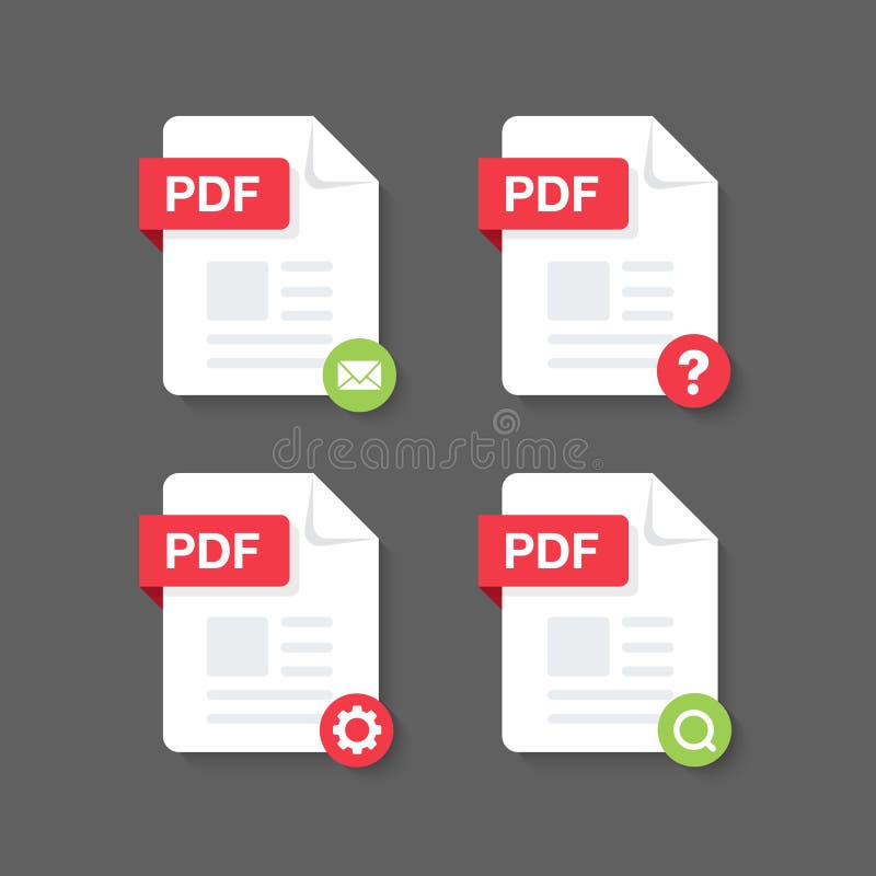 Flat Design with PDF Files Download Document,icon,symbol Set, Vector ...