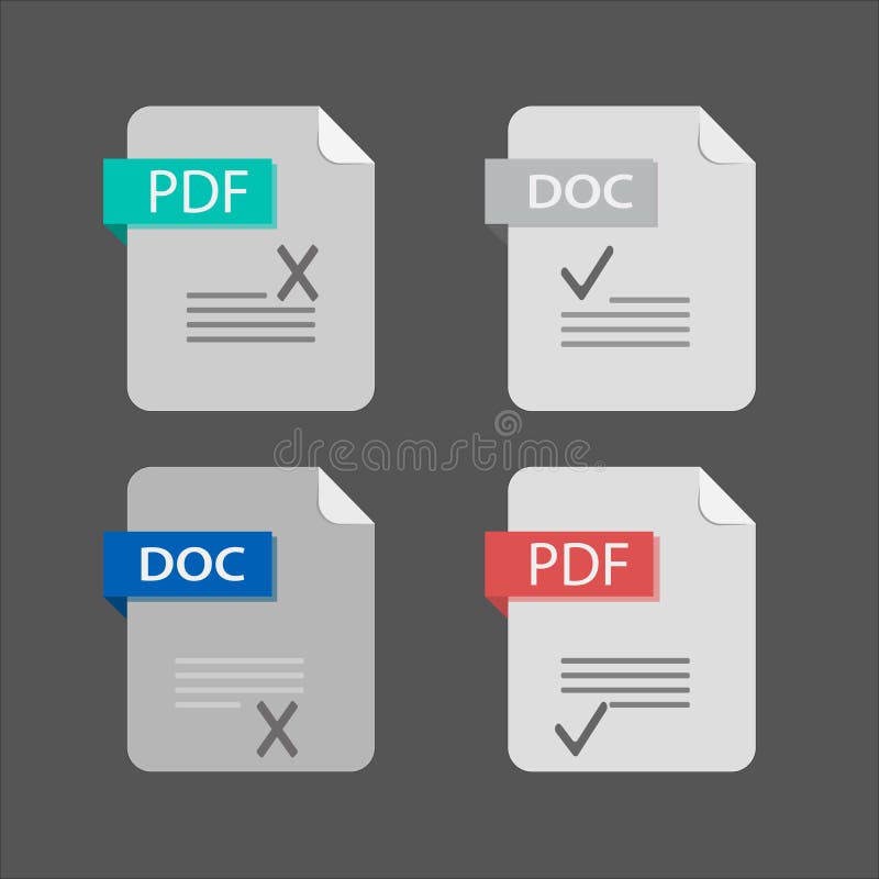 Flat Design with PDF Files Download Document,icon,symbol Set, Vector ...