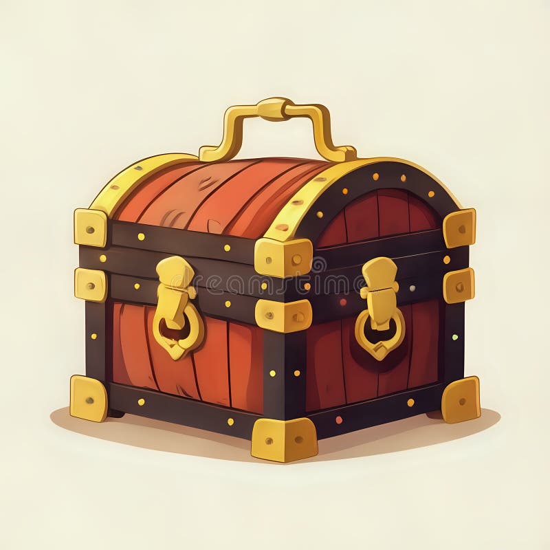 Flat Design of Pirate Gold Treasure Chest - Generated by Ai Stock ...