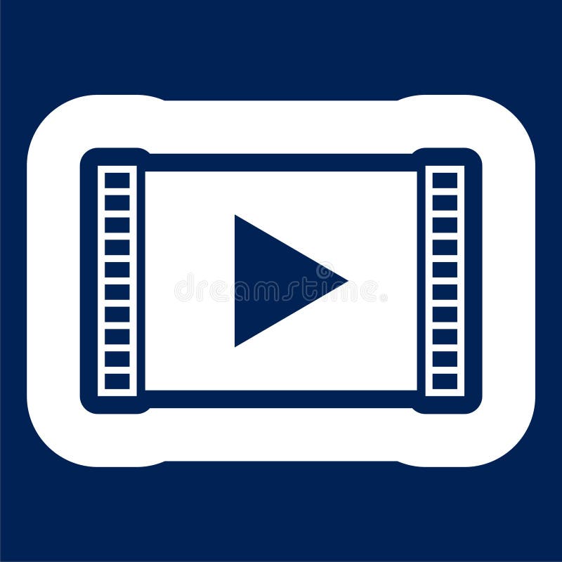 Flat Design Play Video Icon Vector Illustration Stock Vector ...