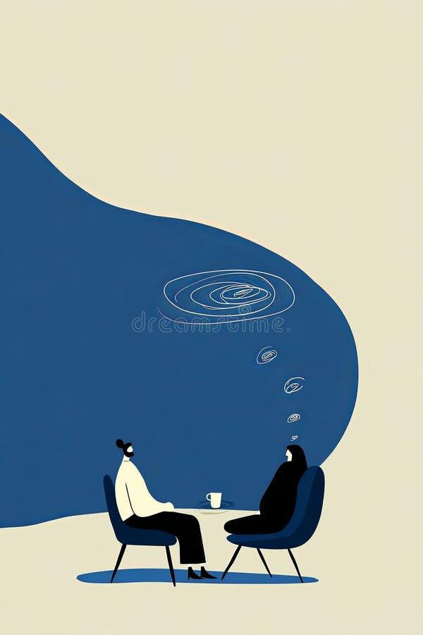 Flat Design Poster, Swirling Thoughts Expressed in a Safe Therapeutic ...