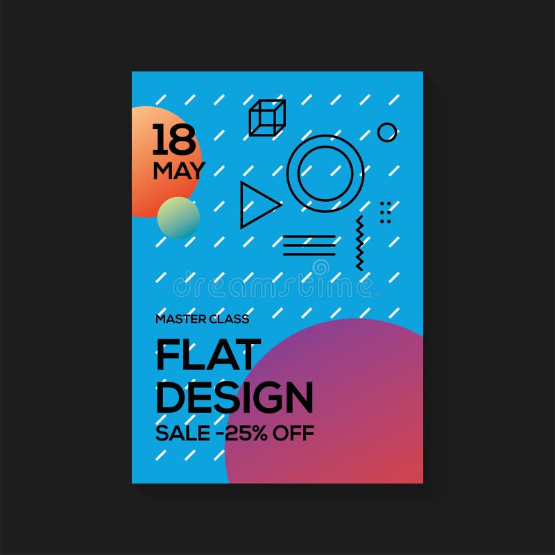Flat Design Poster Template Stock Vector - Illustration of flyer ...