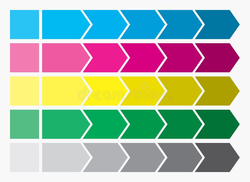 Flat Design. Process Arrows Boxes. Five Steps. Stock Vector - Illustration of flat, cycle: 64868108