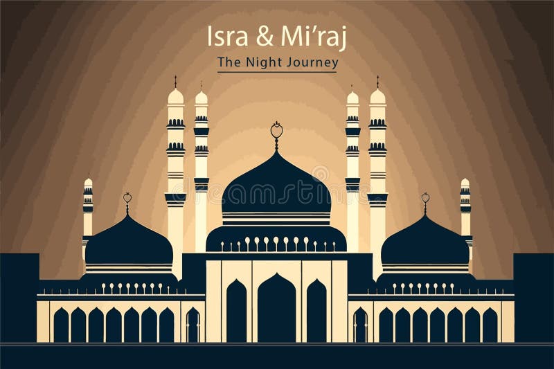 Flat Design Prophet S Mosque Illustration, Isra Miraj Background Stock ...