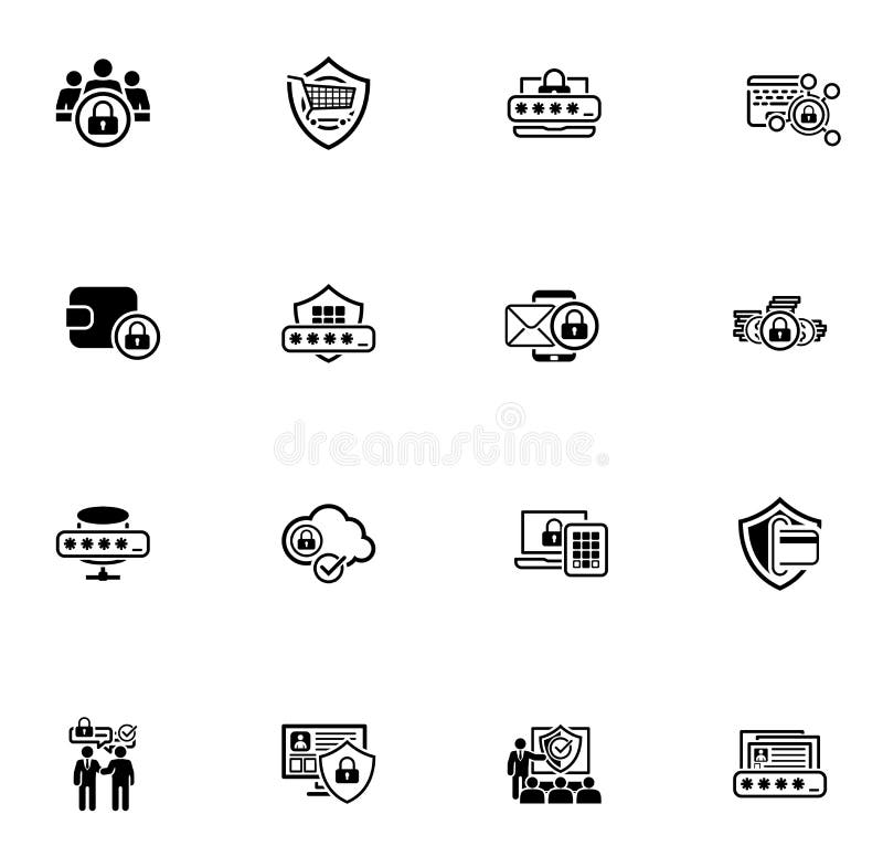 Flat Design Protection and Security Icons Set. Stock Vector ...