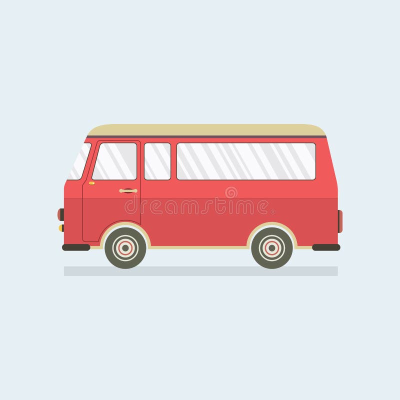 Flat Design Red Van. stock vector. Illustration of flat - 62988961
