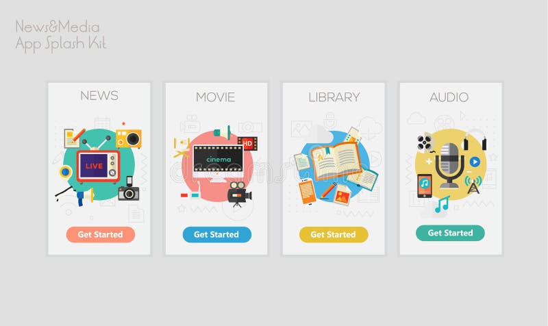 Flat Design Responsive Ui Mobile App Mockups Stock Vector Illustration Of Publishing