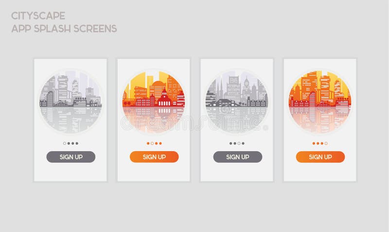 Flat Design Responsive UI Mobile App Splash Screens Mockups Stock ... Flat Design Responsive UI Mobile App Splash Screens Mockups Stock ...