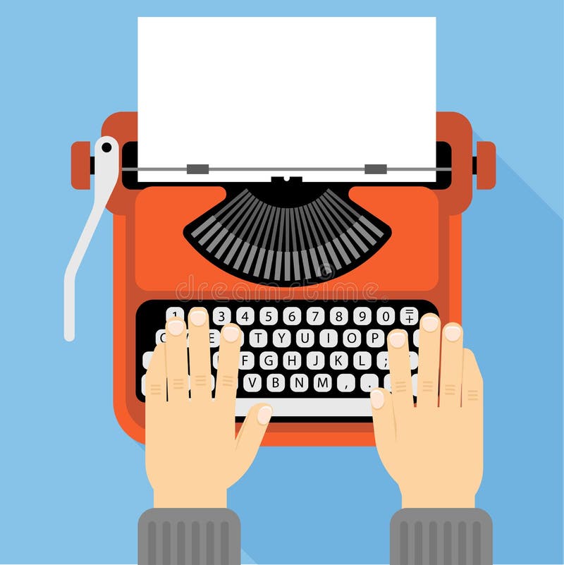 Flat Design Retro Typewriter Stock Vector - Illustration of keyboard ...