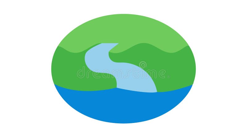 Flat Design River Landscape Vector, Vector Design Generative AI Stock ...