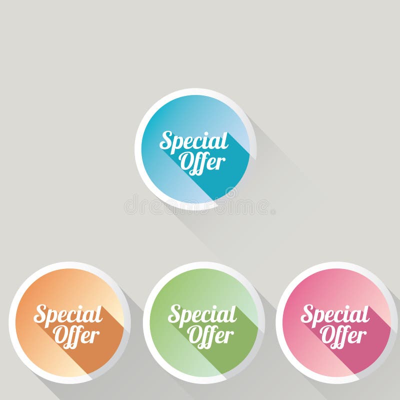 Flat Design Sale Discount Special Offer Button Stock Vector ...