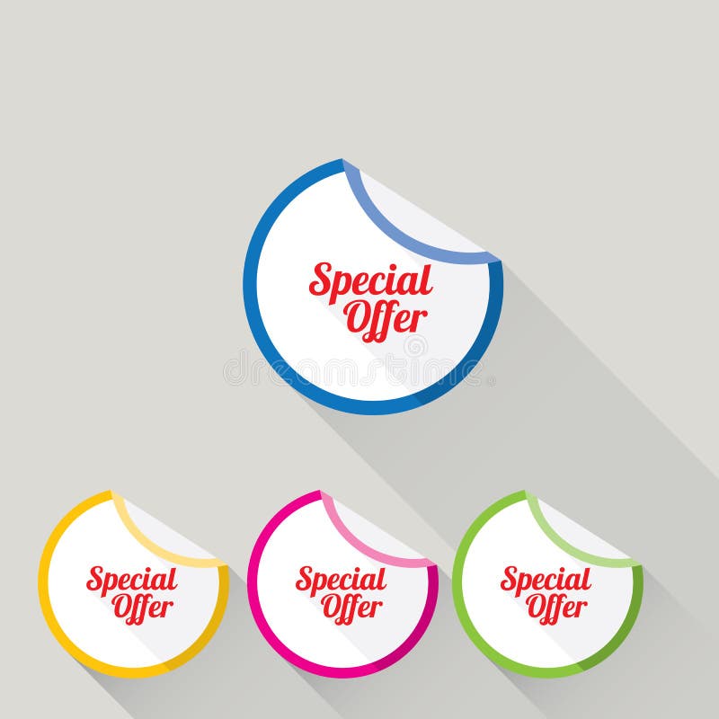 Flat Design Sale Discount Special Offer Button Stock Vector ...
